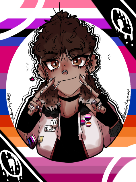 bi x genderfluid x lesbian character - ibisPaint