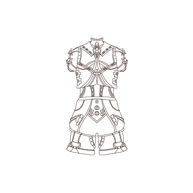 Line Art - Pakaian Cewek Steampunk - ibisPaint