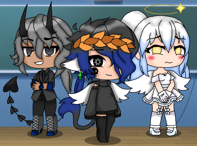 ravins demon and angel going to school - ibisPaint