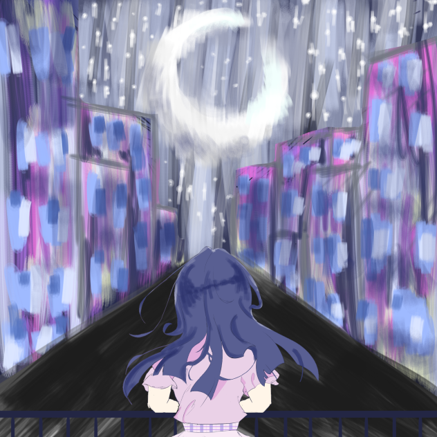 Moonlit city - ibisPaint