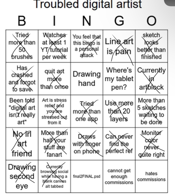 Trouble art bingo - ibisPaint
