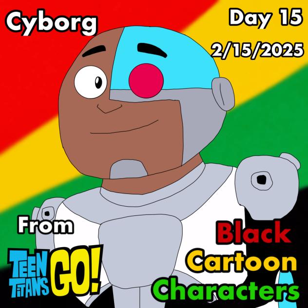 Black Cartoon Characters Day 15 Cyborg - ibisPaint
