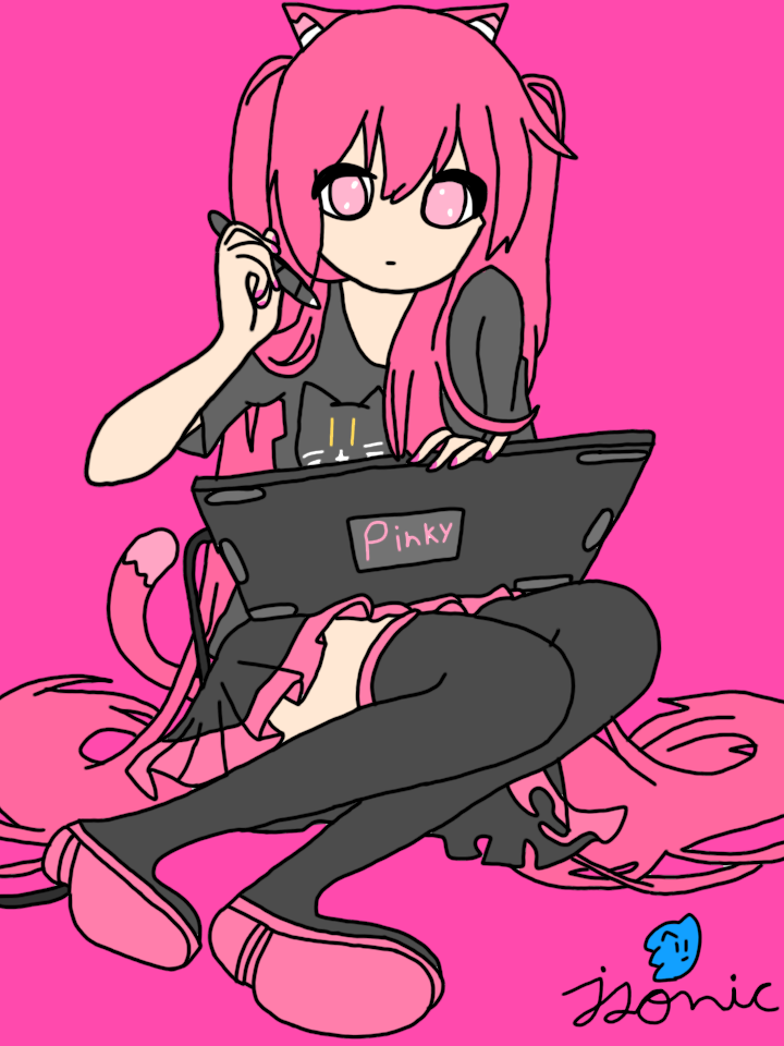 pinky the cat - ibisPaint