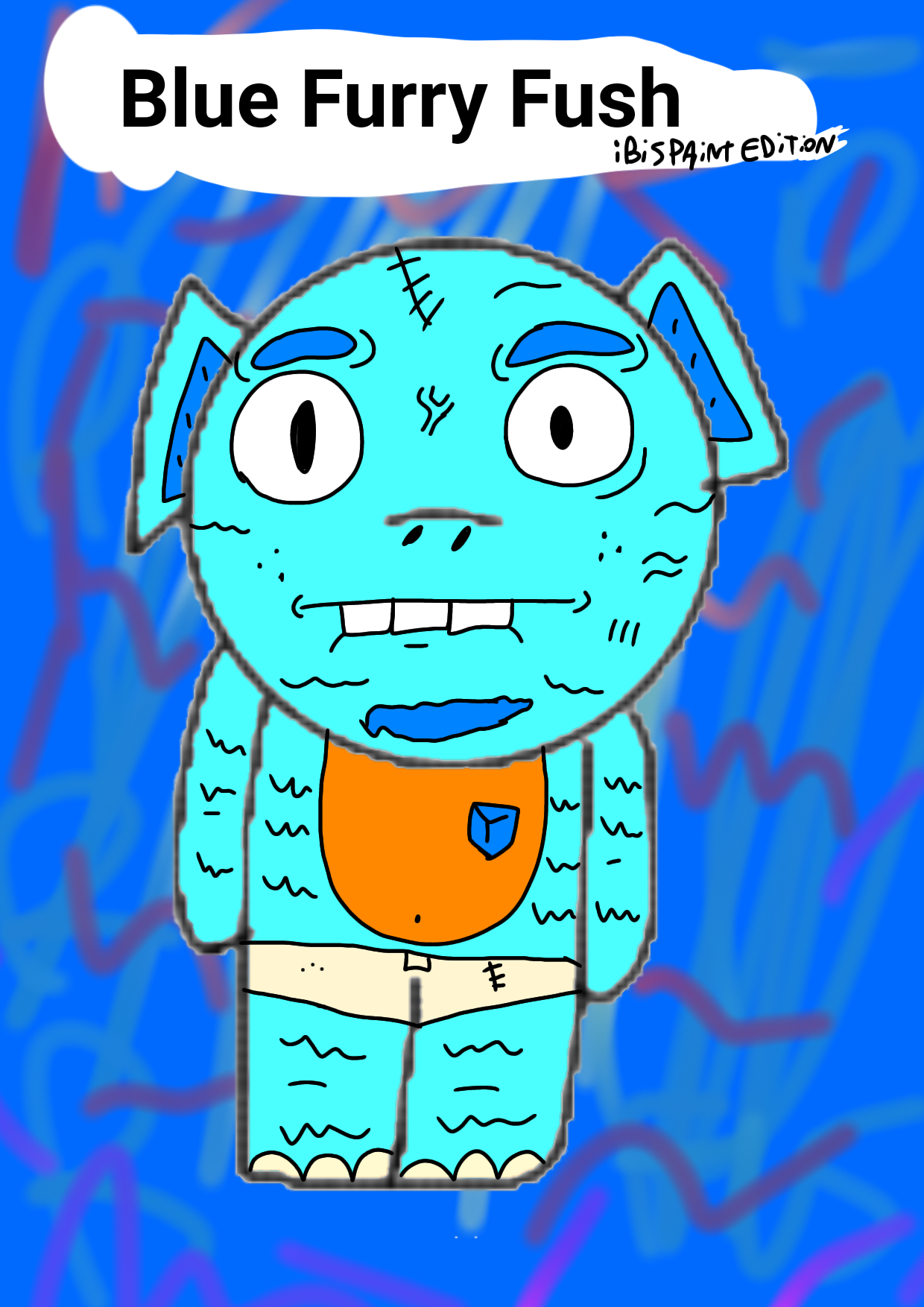 Blue Furry Fush (Ibispaint edition) - ibisPaint