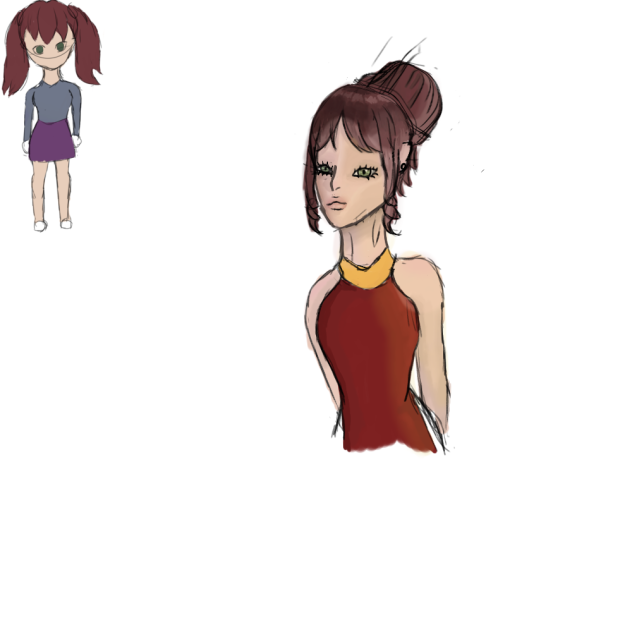 Cute brunette - ibisPaint