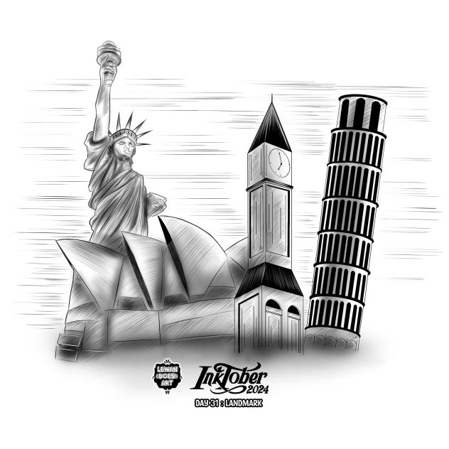 INKTOBER 2024 DAY 31 LANDMARK - ibisPaint