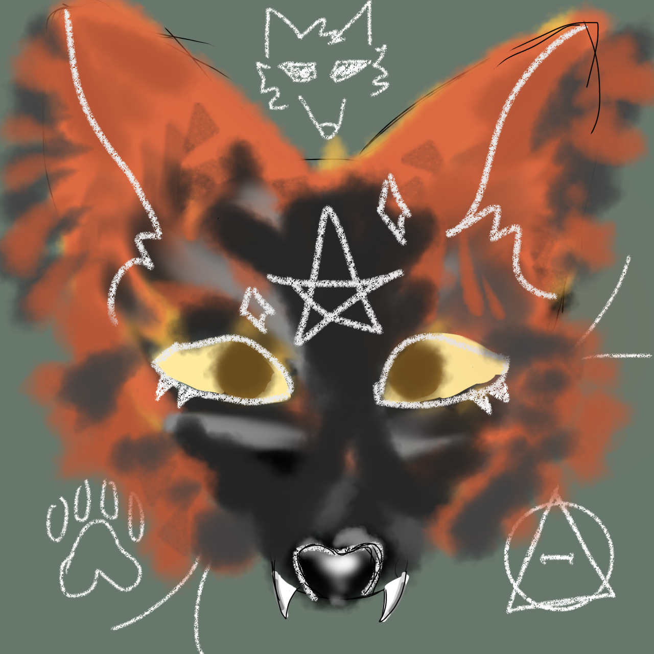 Cross fox Therian mask - ibisPaint