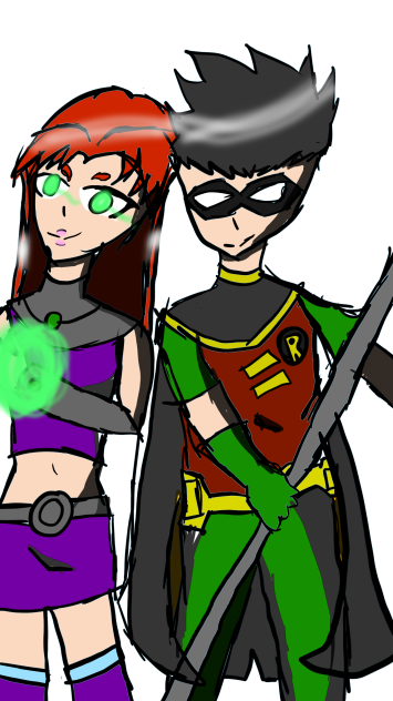 Robin and Starfire - ibisPaint