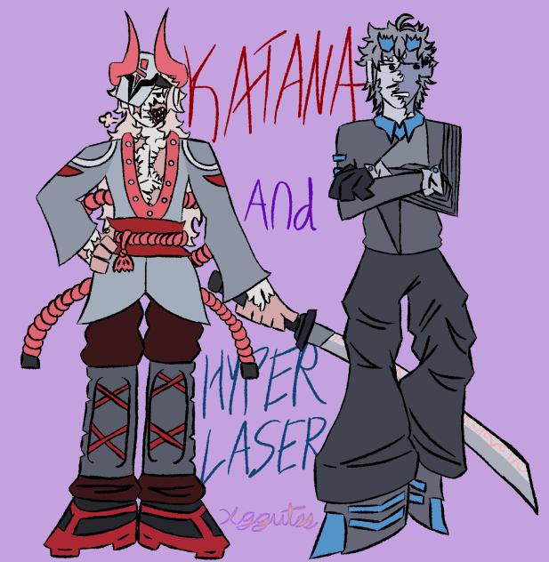 KATANA AND HYPERLASER PHIGHTING - ibisPaint