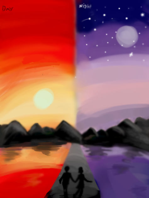Day💜night 🧡 - ibisPaint