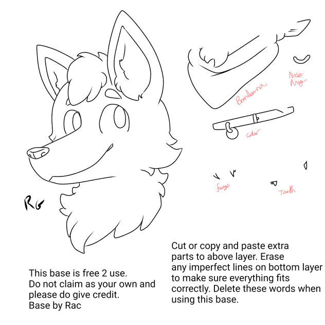 Free 2 use furry head base - ibisPaint