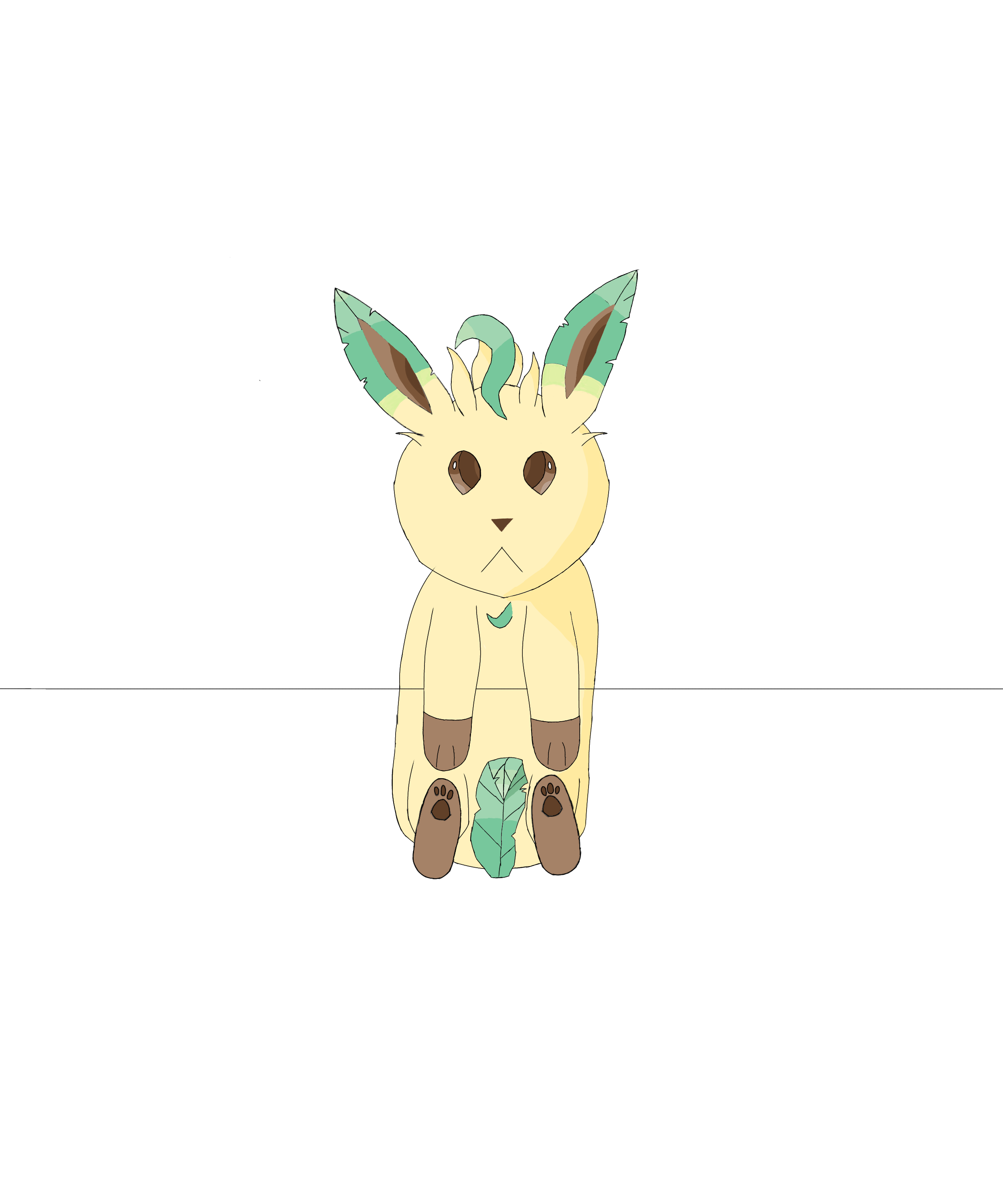 Leafeon just being cute - ibisPaint
