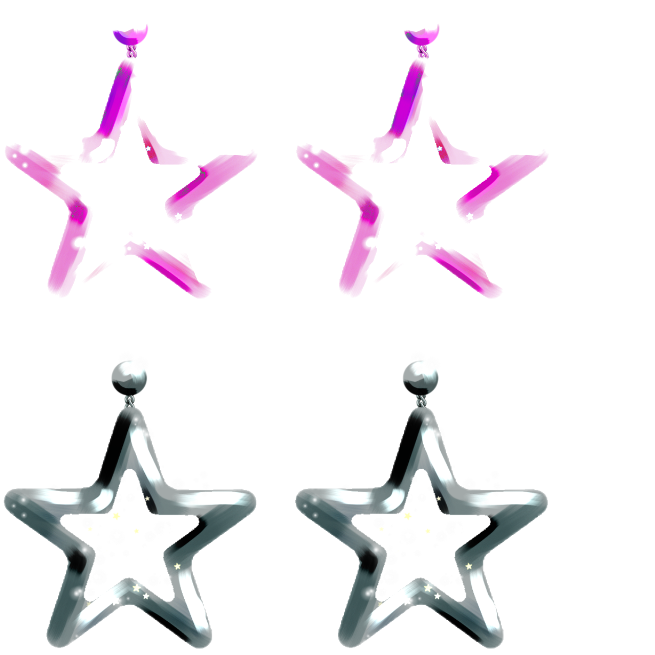 Star Earrings Front - ibisPaint