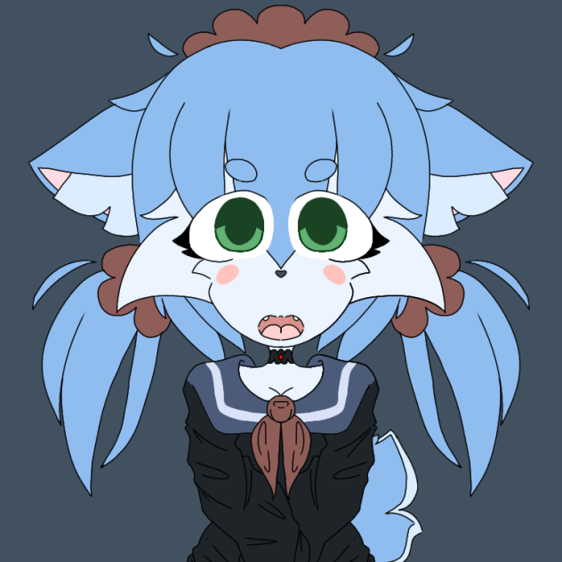 Blue haired fox thingy goes school - ibisPaint