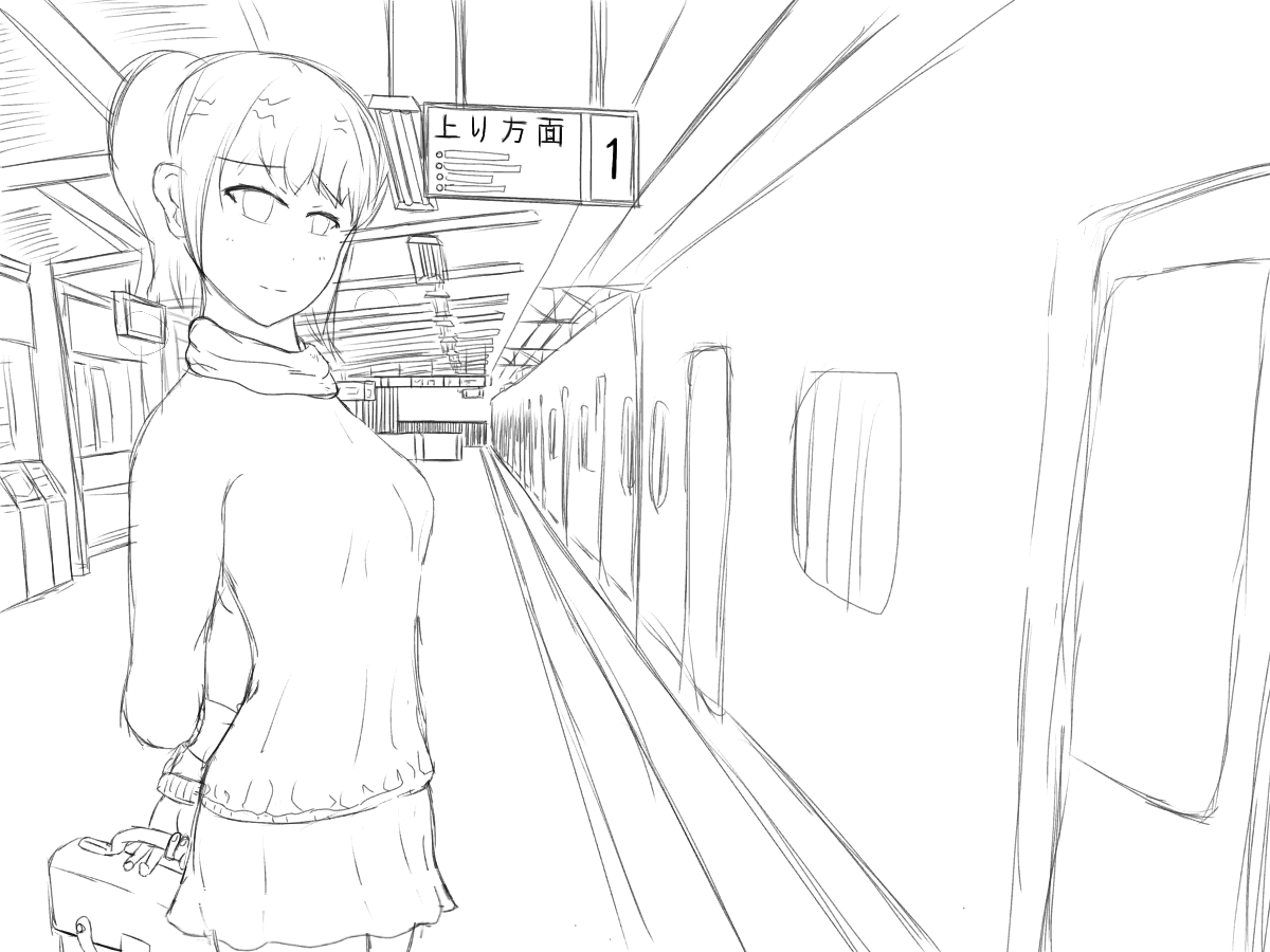 Model seketch practice BG perspective - ibisPaint