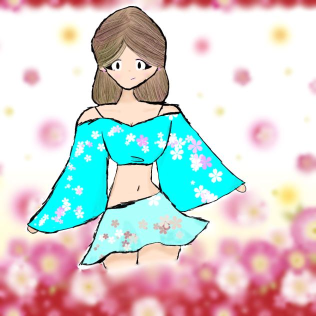 she likes flowers - ibisPaint