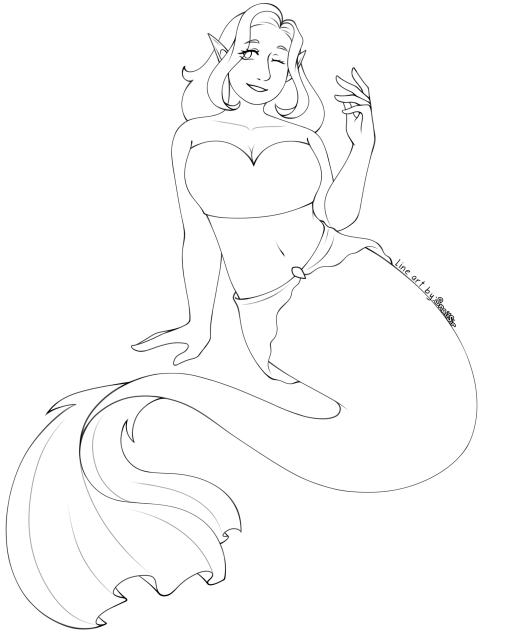 Mermaid Lineart - ibisPaint