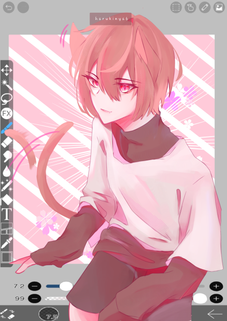 pink punk cat haru - ibisPaint