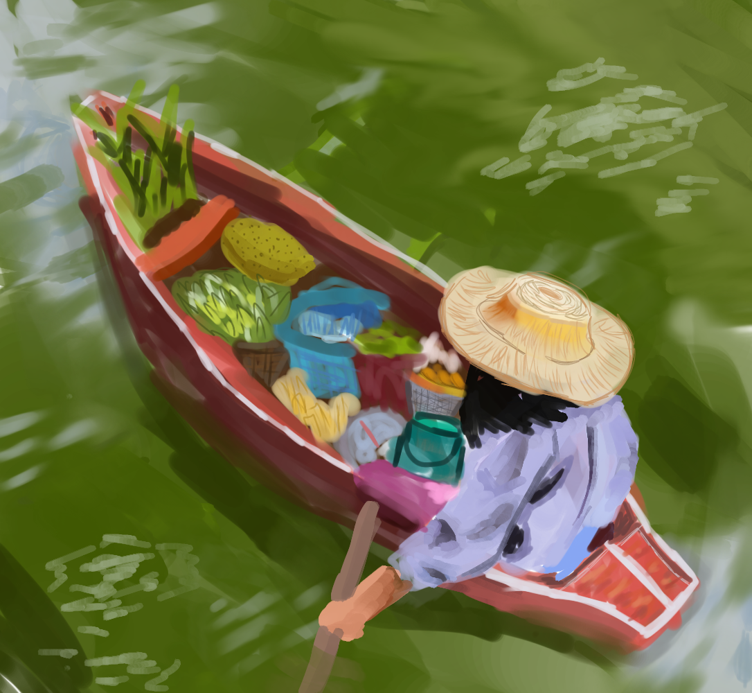 Floating market boat - ibisPaint