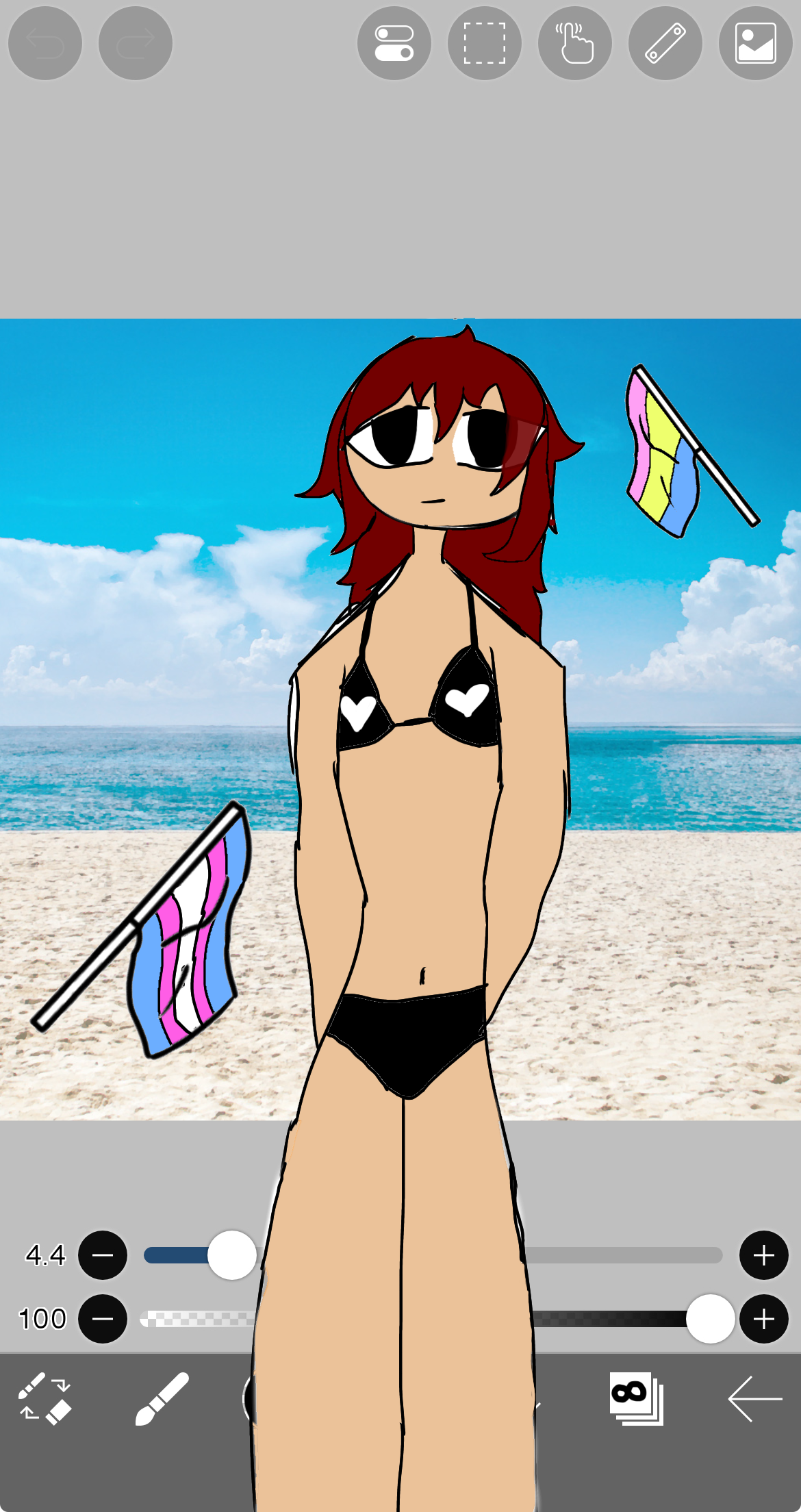 My mha oc showing HER pride!!!!🏳️‍🌈💋 - ibisPaint