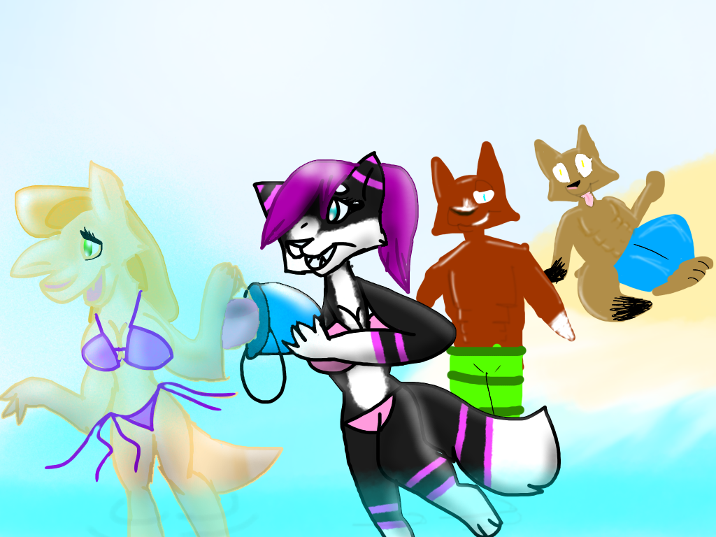 furries at the beach - ibisPaint