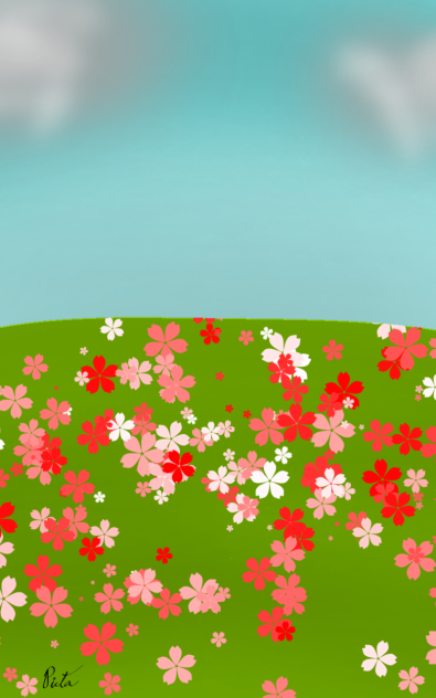 Flowers in a field - ibisPaint