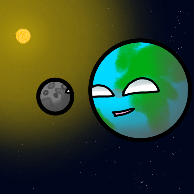 Moon and Earth - ibisPaint