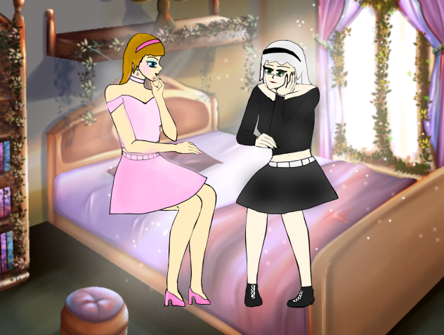 Two friends talking - ibisPaint