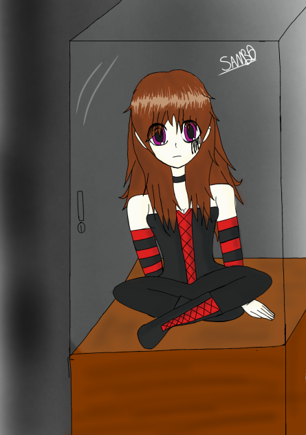 girl in glass case. - ibisPaint