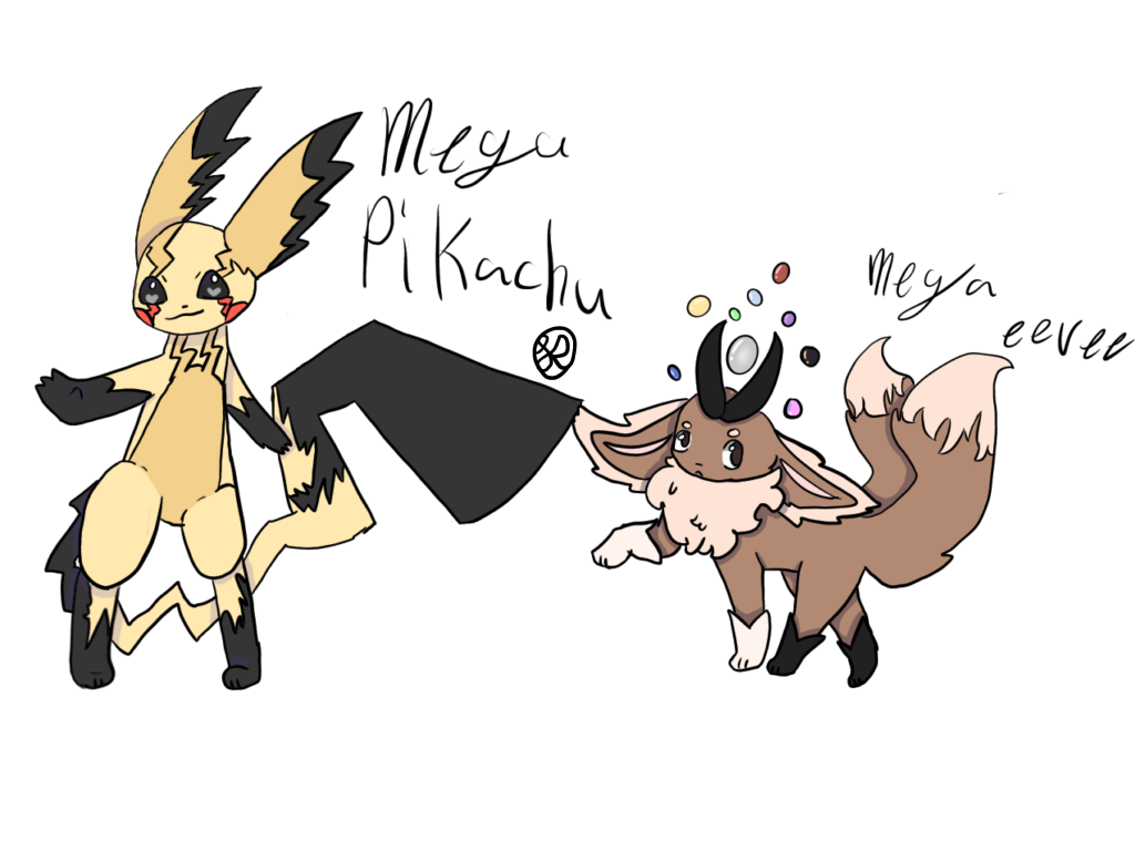 Mega pikachu and eevee - ibisPaint