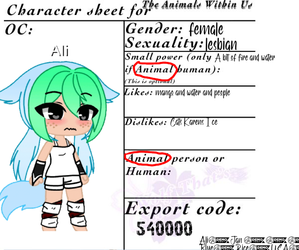 oc forms for animal withing us - ibisPaint