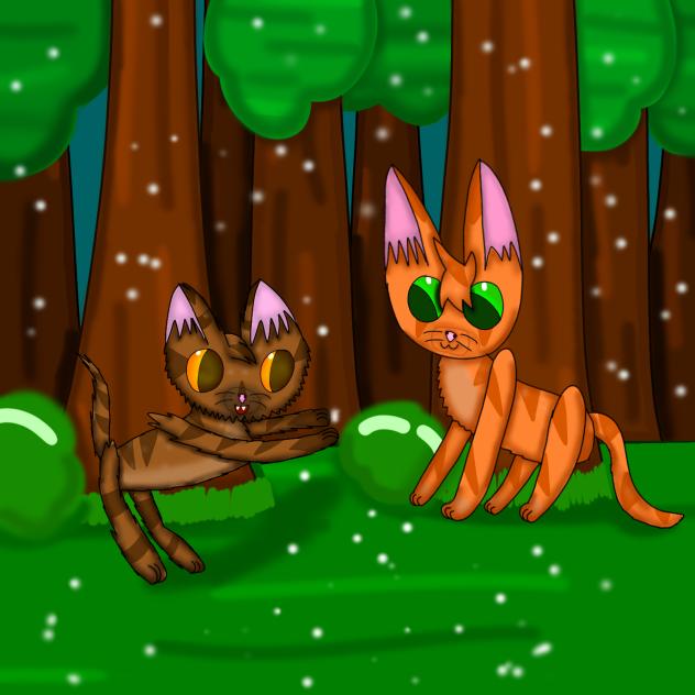 Fireheart and Bramblepaw in the snow - ibisPaint
