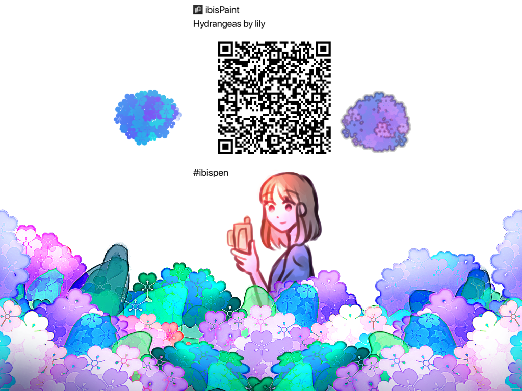 Hydrangea brush - ibisPaint