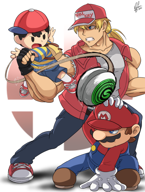 Mario vs. Ness vs. Terry - ibisPaint