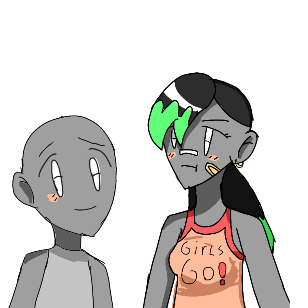 Bully girl and Normal guy (for plain bee - ibisPaint