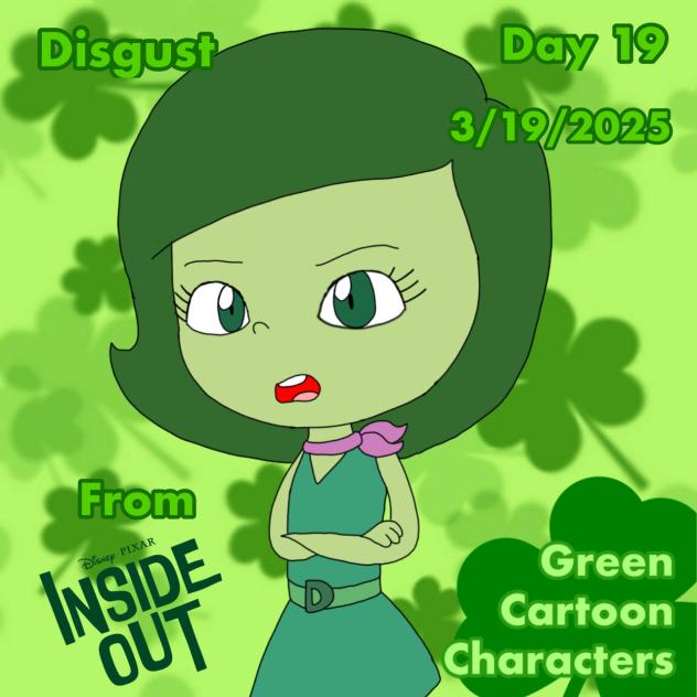Green Cartoon Characters Day 19 Disgust - ibisPaint