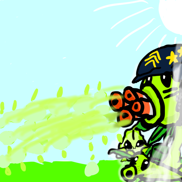 Mega Gatling pea & Pea Vine - ibisPaint