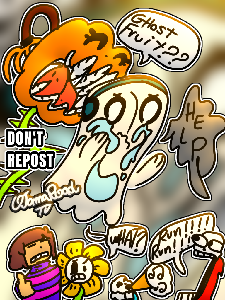 Napstablook mistaken for ghost fruit - ibisPaint