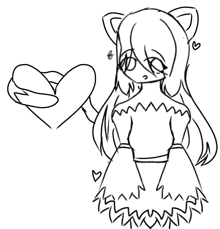 A Girl with Cat Ears Sketch - ibisPaint