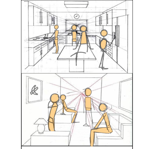 Charaters in Background study - ibisPaint