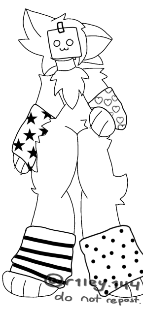 silly furry thing with post it note - ibisPaint