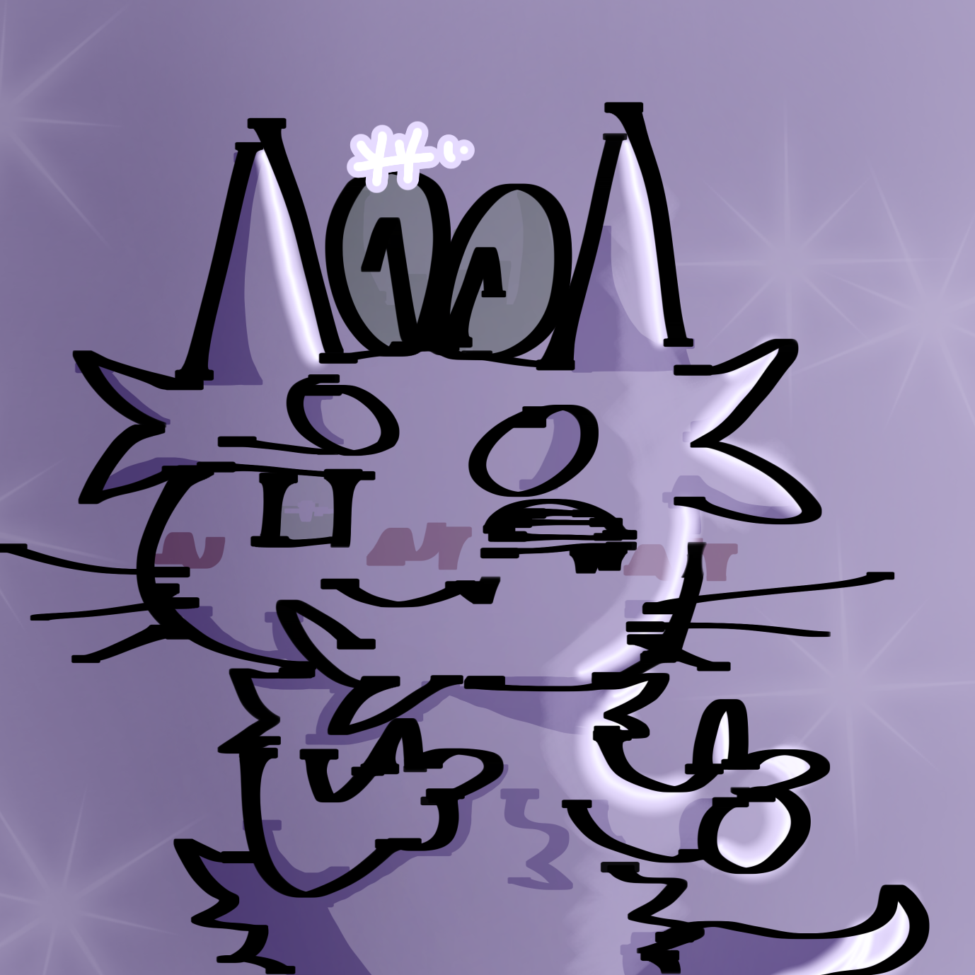 dab purple leaf cat - ibisPaint