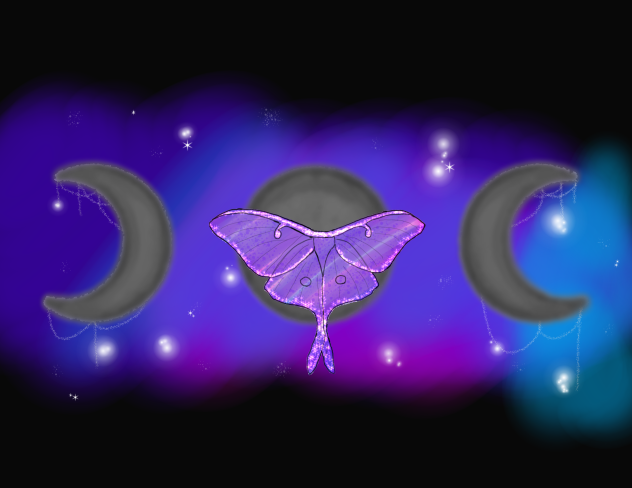 Luna moth moon tattoo idea - ibisPaint