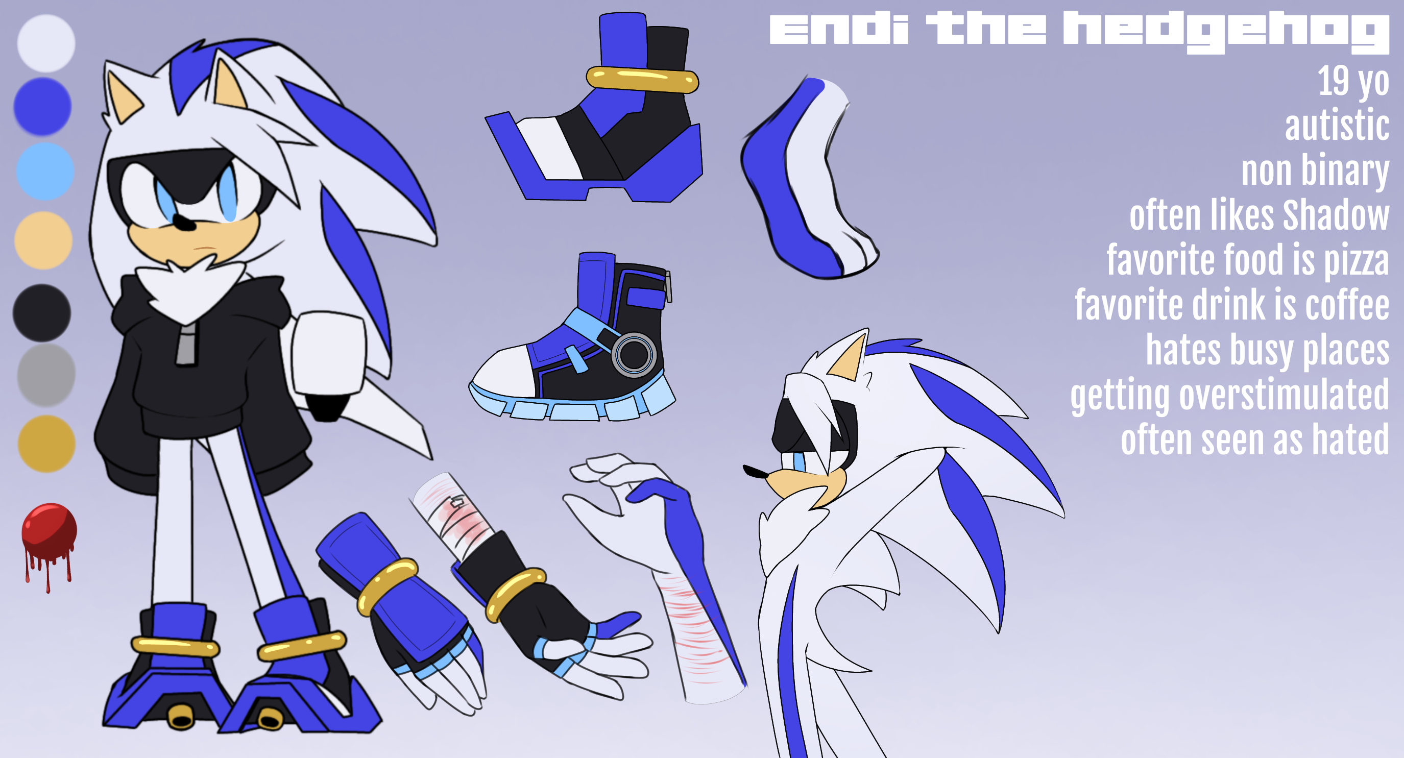 Endi the hedgehog refsheet - ibisPaint