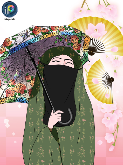 hatiku berbunga-bunga - ibisPaint