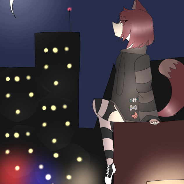 Neko me in teh city - ibisPaint