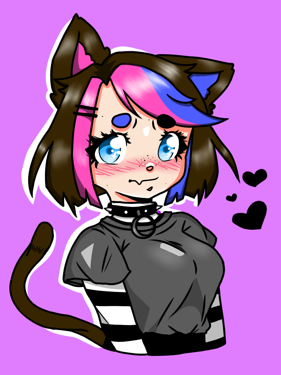 Cat and Egirl - ibisPaint