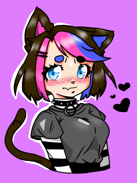 Cat and Egirl - ibisPaint