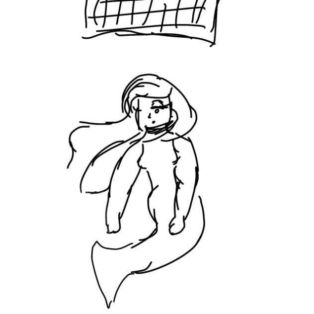 Siren gets captured in a net - ibisPaint