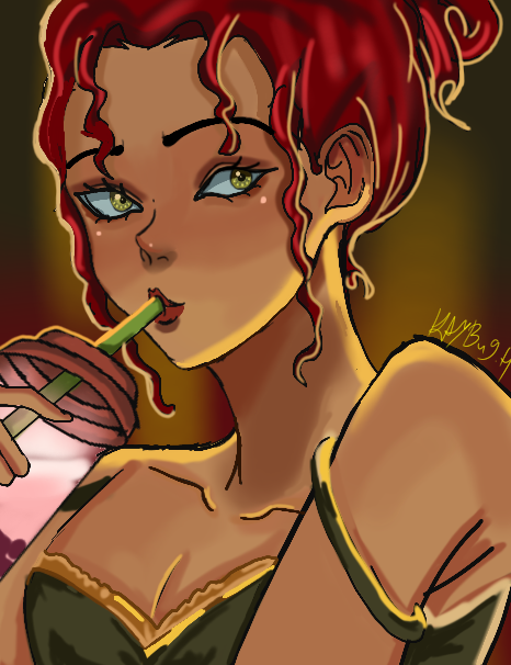Not me Drinking boba...... - ibisPaint